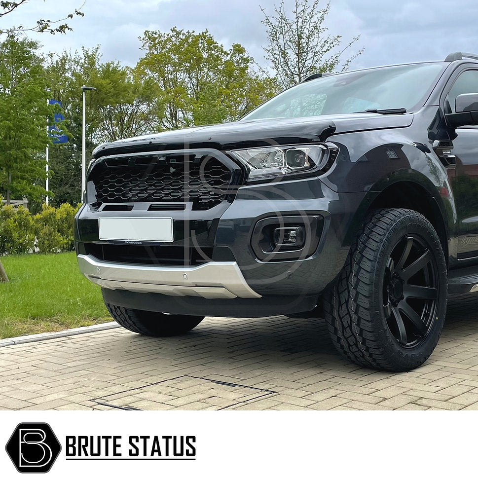 Ford Ranger 2019-2022 T8 Gloss Black & Silver Grille (Wildtrak Only ...