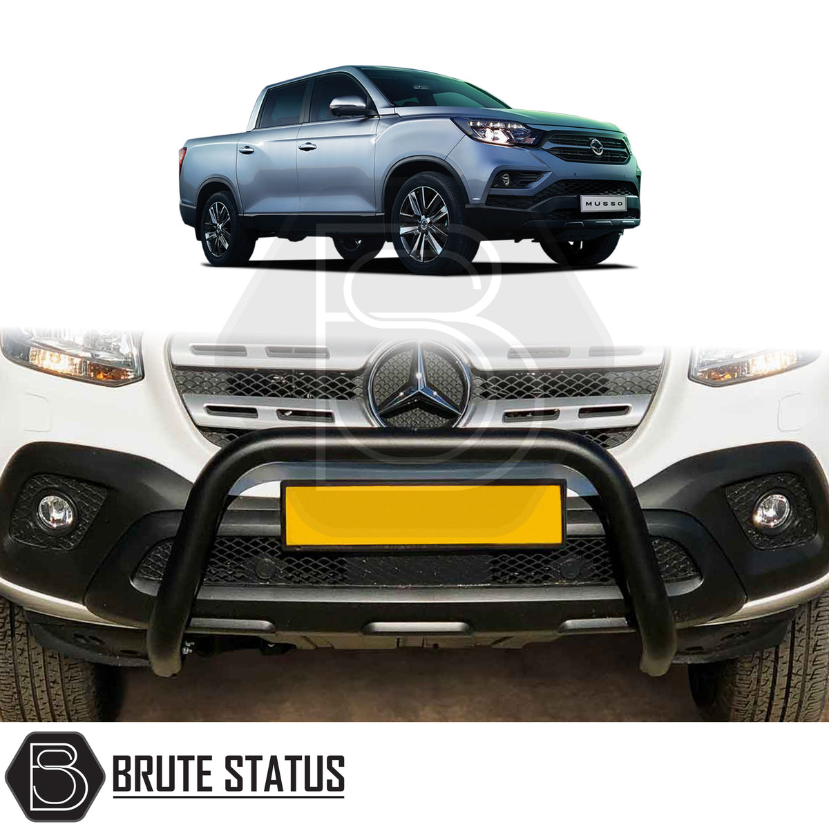 SsangYong Musso 2018-2021 Bull Bar (Nudge Bar) Matt Black – Brute Status