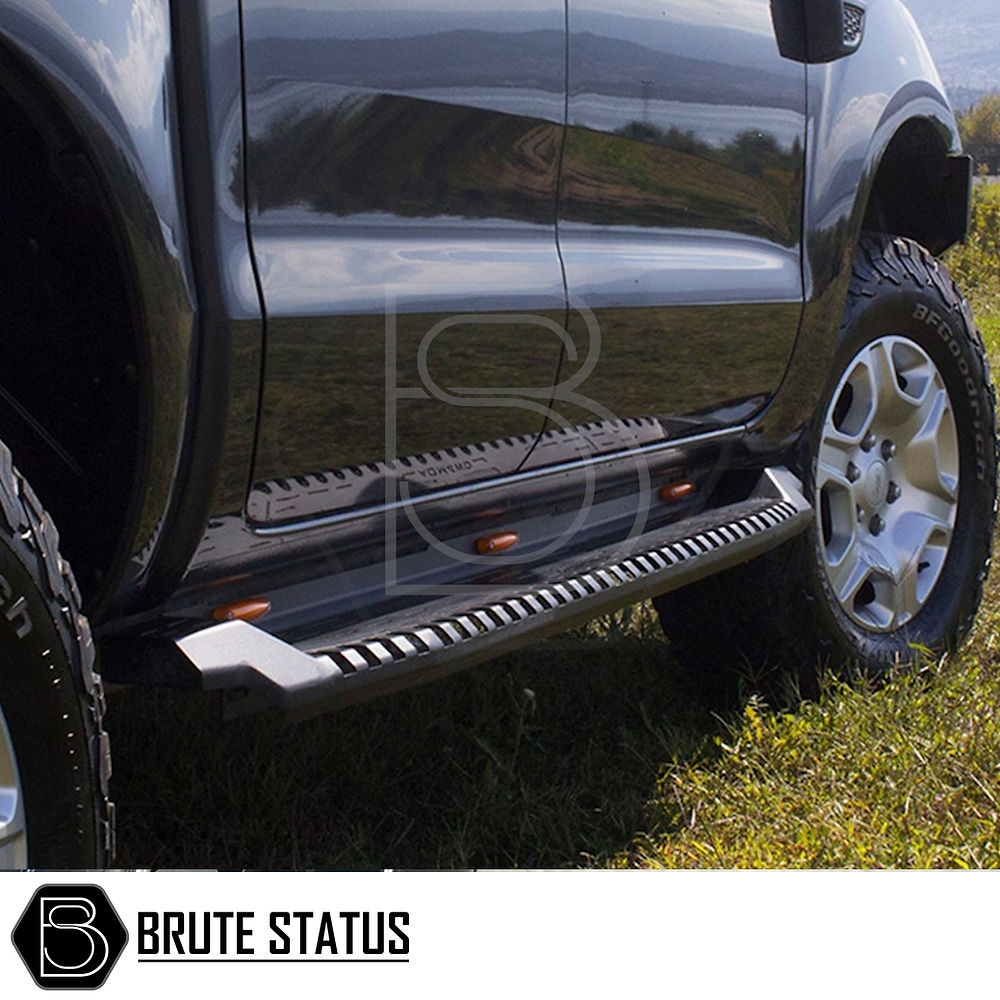 Nissan Navara D40 2006-2014 Heavy Duty S30 Steel Side Steps With LEDs ...
